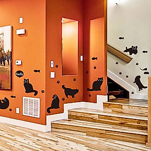 Cute Black Cat Silhouette Wall Sticker Home Decoration Children's Room Staircase Corridor Decoration Mural Combi