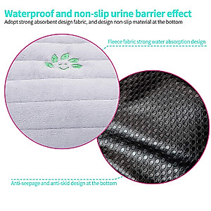 Anmas Home Piddle pad Car Seat Protector - Car Seat Saver Stroller Potty Pad, Baby Car Seat Cover, Car Seat Waterproof Liner for Potty Training Prevent Dipper Leaking 20x15 inch Black 2PCS(Black+gray）