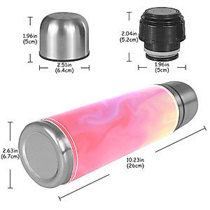 Stainless Steel Leather Vacuum Insulated Mug Psychedelic Thermos Water Bottle for Hot and Cold Drinks Kids Adults 16 Oz