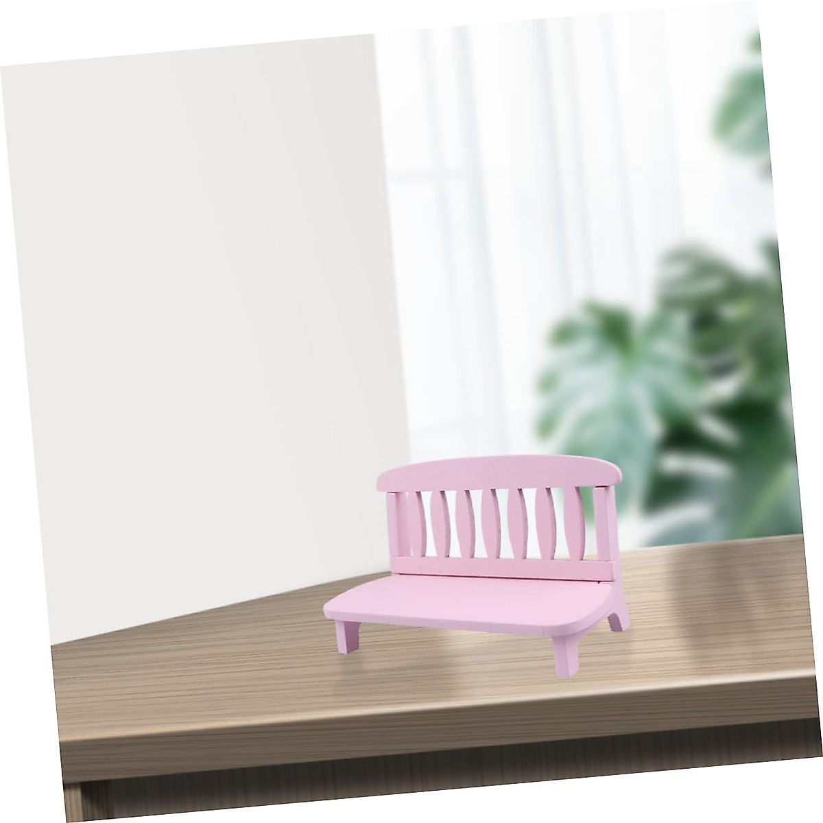 VOSAREA Unique Mini Wooden Settee Model Excellent Craftsmanship for Home Office Decor