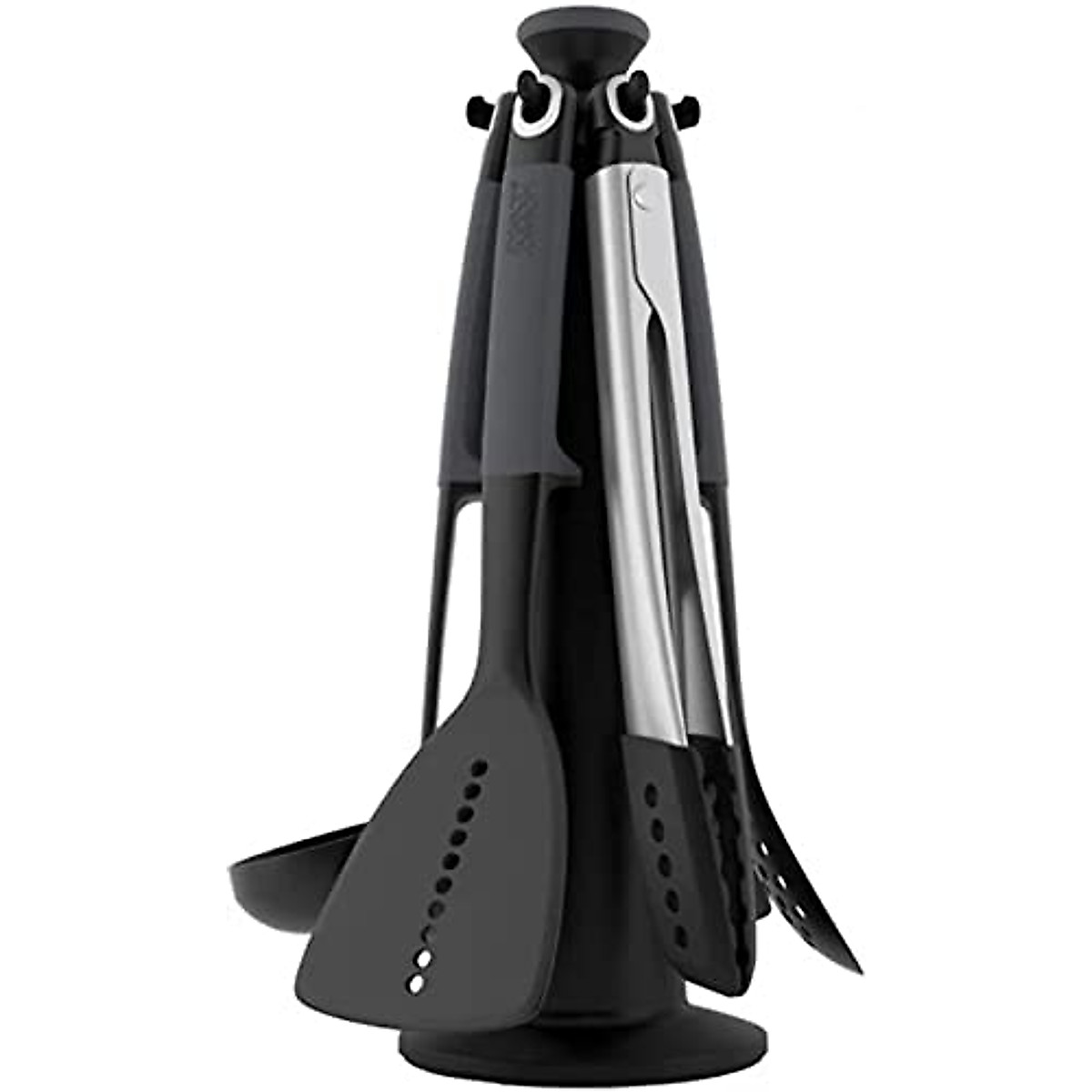 Joseph Joseph Elevate Carousel Nylon Kitchen Utensil Set with Rotating Storage Stand, 6-piece, Gray