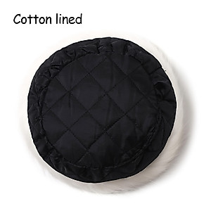 Dikoaina Faux Fur Cossack Russian Style Hat for Ladies Winter Hats for Women, White, Medium