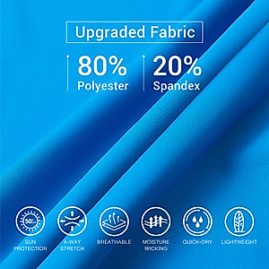 ADOREISM Men's Rash Guard Long Sleeves UPF 50+ Sun Protection Compression Swim Shirts for Men (Blue Digital, S)