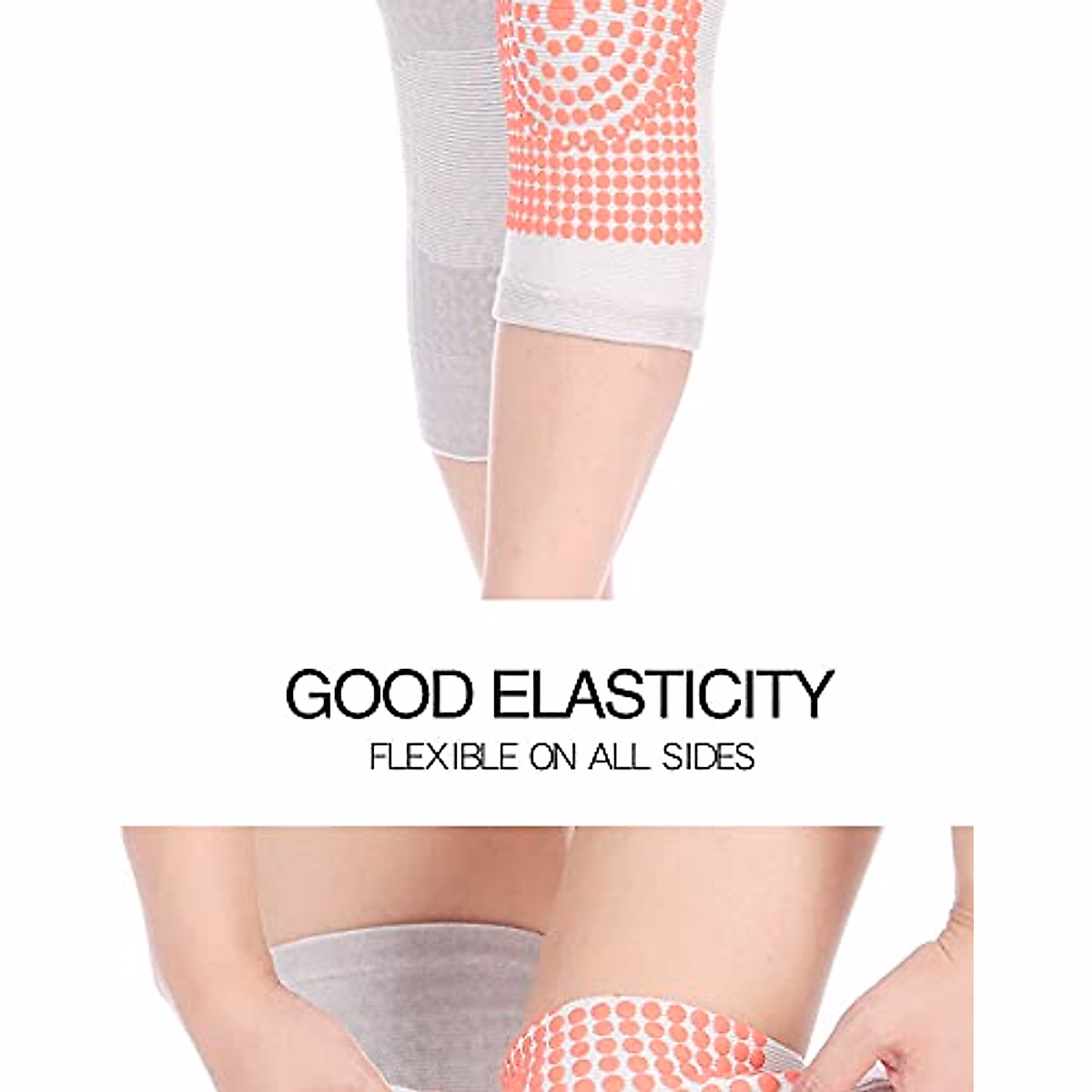 1 Pair Self Heating Support Knee Brace Warm for Arthritis Joint Pain Relief and Injury Recovery Knee Pads (Light Yellow,S)