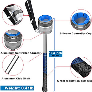 VR Golf Club Handle Accessory for Oculus Quest 2/ Meta Quest Pro - Aluminum Case and Shaft with Real Golf Grip - Quest 2 Golf Club Attachment with Controller Secure Reinforced Straps (2023 Version)