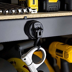 FECA FE-H1011-2PK | 2-Pack | Large Adjustable Swivel Suction Cup Hook Holds Up to 13 lbs, Black