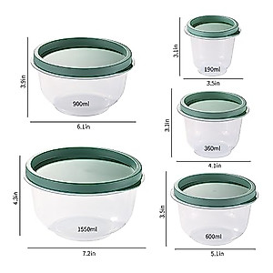 COKUMA 10PCS Bowl Set, Prep Bowls with Lids (5 Bowls and 5 Lids), Reusable, Microwaveable, Durable, BPA-Free, Freezer and Dishwasher Safe Meal Prep Food Storage Containers