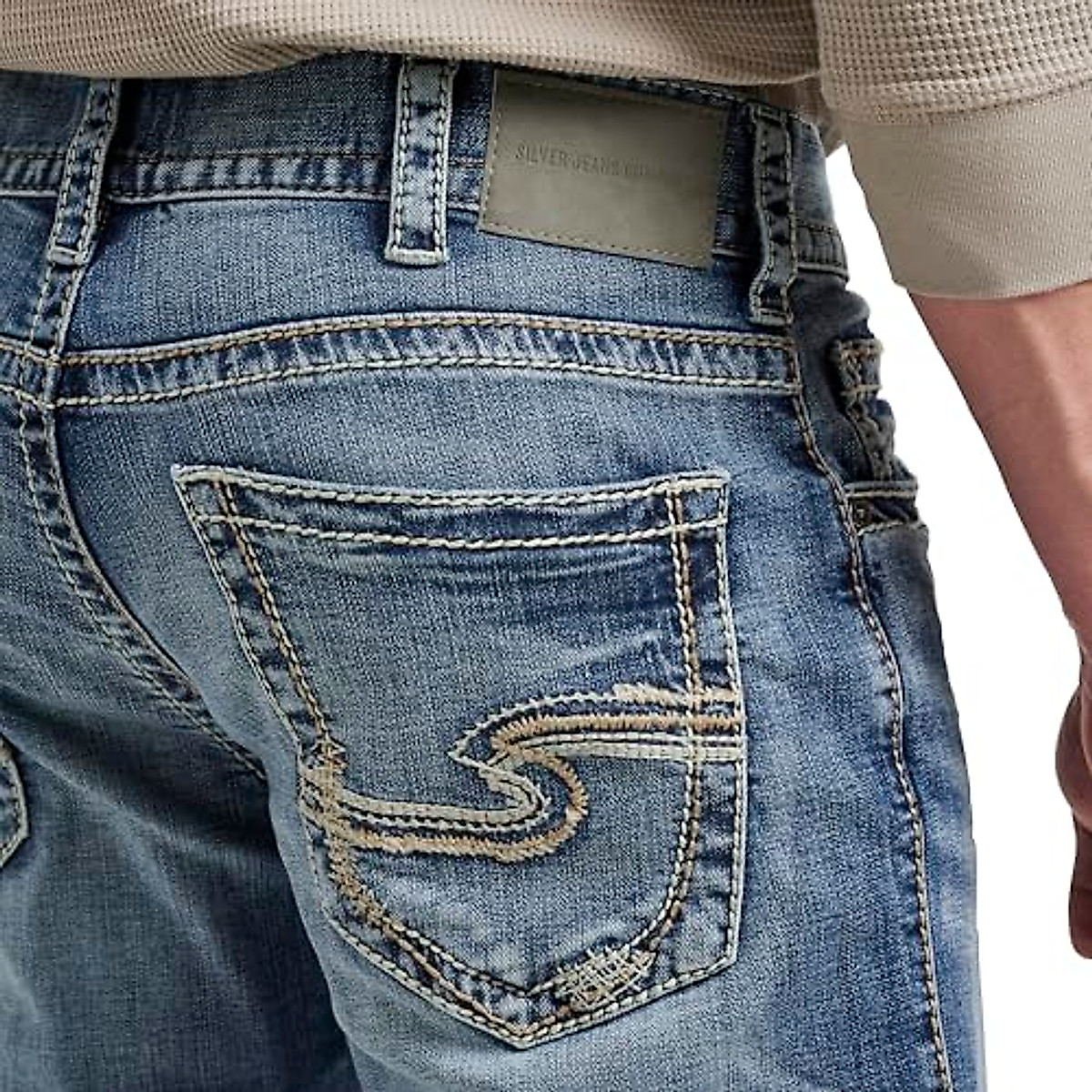 Silver Jeans Co. Men's Zac Relaxed Fit Straight Leg Jeans, Light Indigo, 32W x 32L