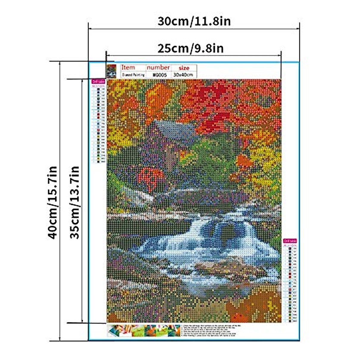 GLT.ETL Diamond Art Painting Kit for Adults & Kids 5D Dots Waterfall Full Drill Round Gem Jewel Nature Water Wheel Fall Picture Wall Home Decoration (11.8 x 15.7 inch)…