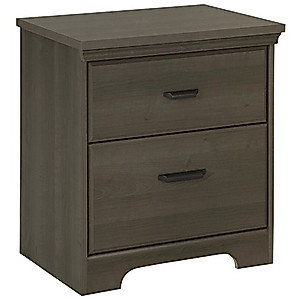 South Shore Versa Collection 5-Drawer Dresser, Gray Maple with Antique Handles & Versa 2-Drawer Nightstand, Gray Maple