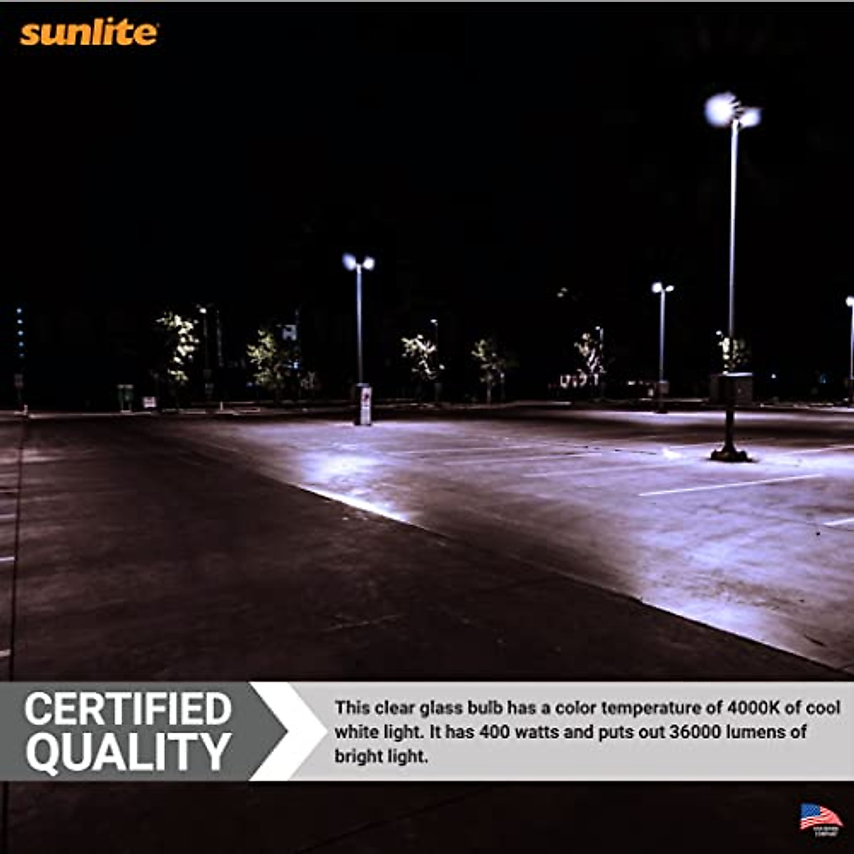 Sunlite 03663 MH400/U/MOG M59 Metal Halide Lamp, 400 Watts, Mogul Base (E39), ED37, 12,000 Hour Life Span, 36000 Lumen, Clear Finish, 4000K