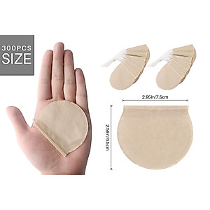 Tea Filter Bags, 300pcs Disposable Empty Tea Bags Tea Infuser Drawstring Teabags Safe Natural Material Tea Bags for Loose Leaf Herbs Teas (Round Shape)