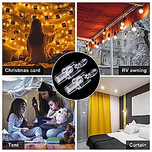 BBTO 48 Awning Clips, Curtain Clip String Party Wire Light Holder Hanger for Outdoor Camping RV Awning Home Decoration, Photos, Art Craft Display (Clear)