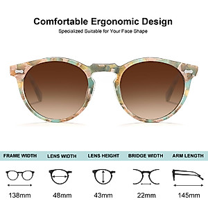 CARFIA Designer Acetate Polarized Sunglasses for Women UV Protection with Sunglasses Case CA5288