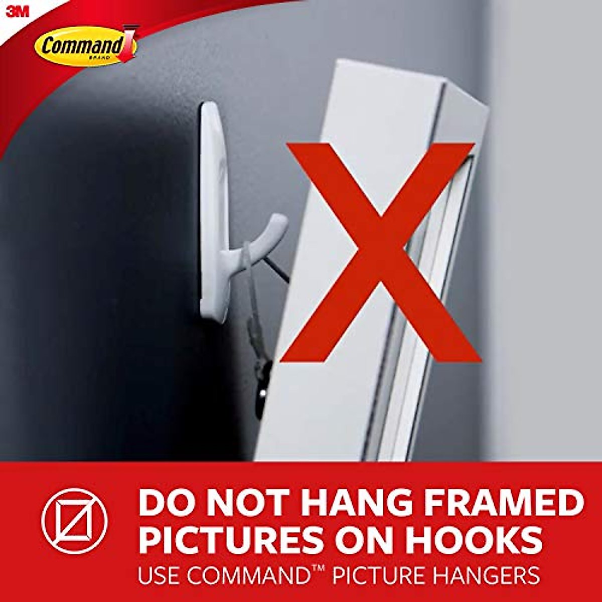 Command Large Utility Hooks, Damage Free Hanging Wall Hooks with Adhesive Strips, No Tools Wall Hooks for Hanging Decorations in Living Spaces, 7 White Hooks and 12 Command Strips