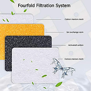 Comsmart Pet Fountain Filter Set, 8 Pack 3 Triple Filtration System Replacement Cat Water Fountain Filters & 4 Pre-Filter Sponges for 84oz/2.5L Automatic Pet Fountain Cat Water Fountain