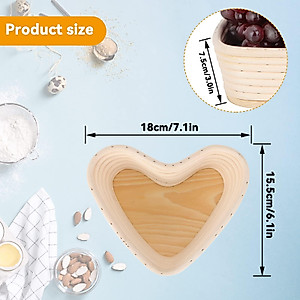 Banneton Proofing Basket, Heart Shaped Rattan Bread Basket with Proofing Liner Cloth for Sourdough Bread Making, Handmade Bread Proofing Basket Brotform Baking Bowl Dough Gifts 7.1 x 6.1 x 3.0in