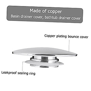 CORHAD 6 Pcs Sewer Panel Bathroom Sink Drain up drain stopper sink stopper replacement kit flume bounce sink stopper bath sink Drain Stopper Cover Stainless steel wash basin Accessories