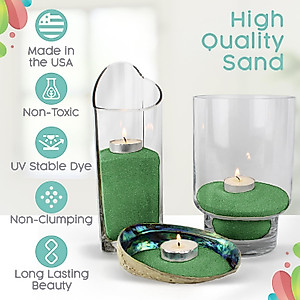 Emerald Green Unity Sand, 1 LB (16 oz), Colored Sand for Weddings, Vase Filler, Home Décor, Craft Sand, Aquarium Sand, and More