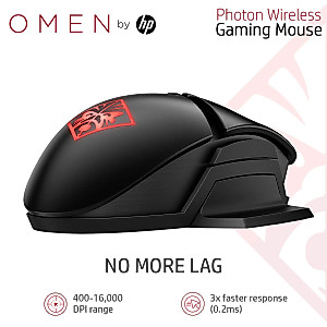 OMEN by HP Photon Wireless Gaming Mouse with Qi Wireless Charging, Programmable Buttons, Custom RGB, E-Sport DPI (6CL96AA)