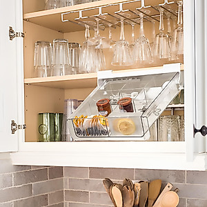 Pull Out Under the Shelf Drawer For Kitchen Cabinets | Easy To Install Cabinet Caddy Tea Coffee Cookware Organizer | Convert Your Pantry Shelf With Drawers Adding Storage Space To Your Cupboard.