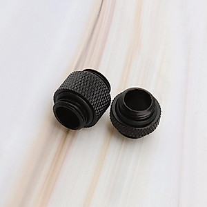 2pcs Black G1/4 Water Cooling Adapter with O- Ring Rubber Water Stop Plug Compatible with Computer Water Cooling System Water Tank and Pump