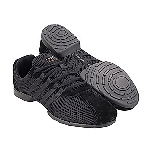 Very Fine Unisex-Adult Jazz Ballroom Exercise Dance Sneaker Shoes VFSN018 + Shoe Bag (Black, Size 6.5)