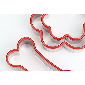 4 Pcs Dog Bone and Dog Paw Cookie Cutters, Dog Treats Cookie Cutter, Dog Bone Shapes Cutters, Homemade Dog Biscuit Treats Cutters, Coated with Soft PVC for Protection