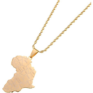 Africa Map Flag Pendant Chain African Maps Jewelry With Country Flags