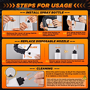 Saker Spray Bottles Set for Saker Paint Sprayer Gun 6 Spray Bottles 6 Spray Nozzles and 6 Nozzle Cleaning Needles for Saker Paint Sprayer SK-SG04B SK-SG08A