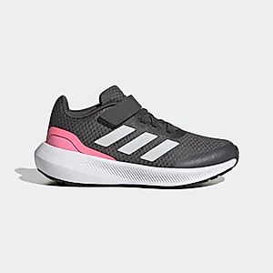 adidas Run Falcon 3.0 Shoe, Grey/Crystal White/Beam Pink (Elastic), 2 US Unisex Little Kid