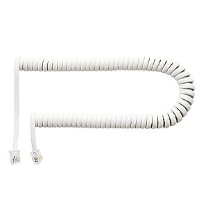 Miyoshi MCO ZTL-CC03LWH Curl Cord for Handset, Cross Wire, One Side, Long Type, 1.0 ft (0.3 m), Extended, Approx. 6.6 ft (2 m), 4 Poles, 4 Cores, White