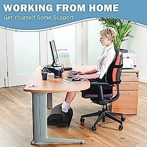 Foot Rest for Under Desk at Work, Footrest with Warm Feet Pocket, Adjustable Desk Footrest for Office Chair & Gaming Chair,Ergonomic Footrest Pillow Desk Foot Stool for Home to Relieve Back Knee Pain