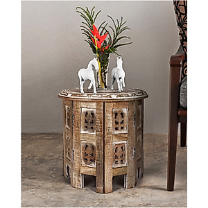 Coffee Table for Living Room, Wooden End Table, Small Side Table, Night Stand, Bedside Table, Entry Table, Side Table for Magazine, Books & Plants -18 x22 White Wash