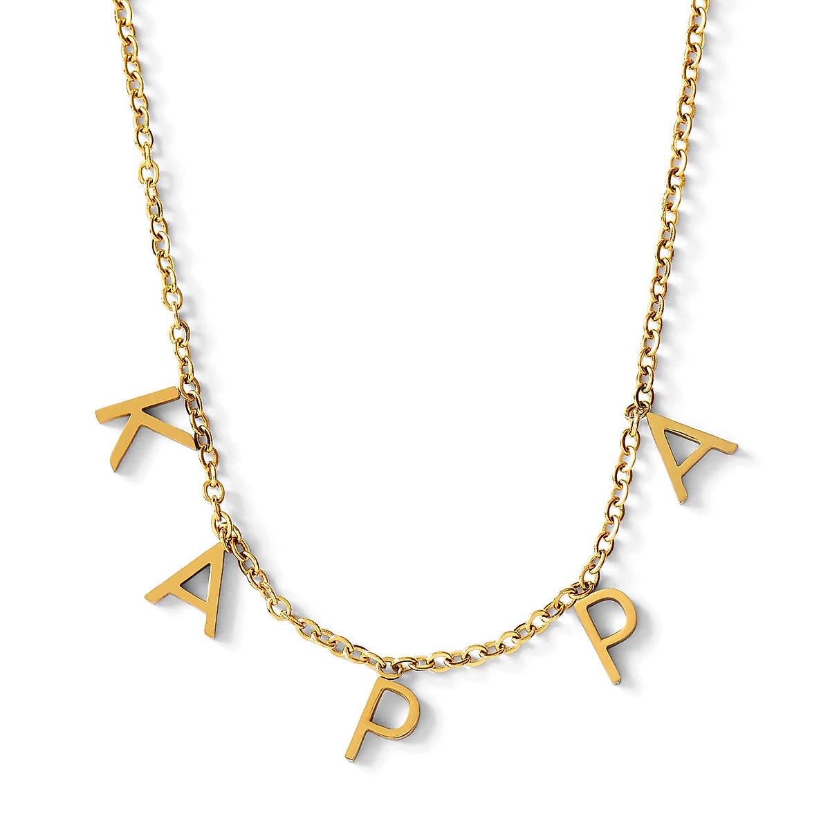 Sorority Shop Kappa Kappa Gamma Necklace — KKG Name Necklace, 18K Gold Plated Sorority Gifts Necklace, Long-Lasting Kappa Kappa Gamma Gifts for Women