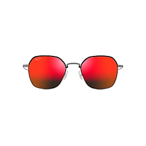 Maui Jim Men's and Women's Moon Doggy Polarized Fashion Sunglasses, Gunmetal/Hawaii Lava ™, Medium
