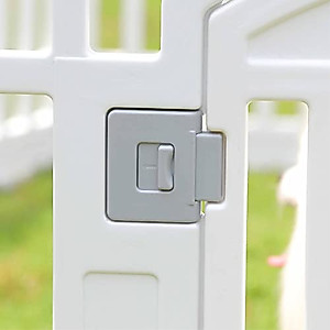 Lakanic 6 Panels Pet Fence Pen with Door Pet Dog Cat Puppy Playpen Small Animal Play Fence Pet Kennel Cage for Rabbits/Guineas/Dogs and Cats