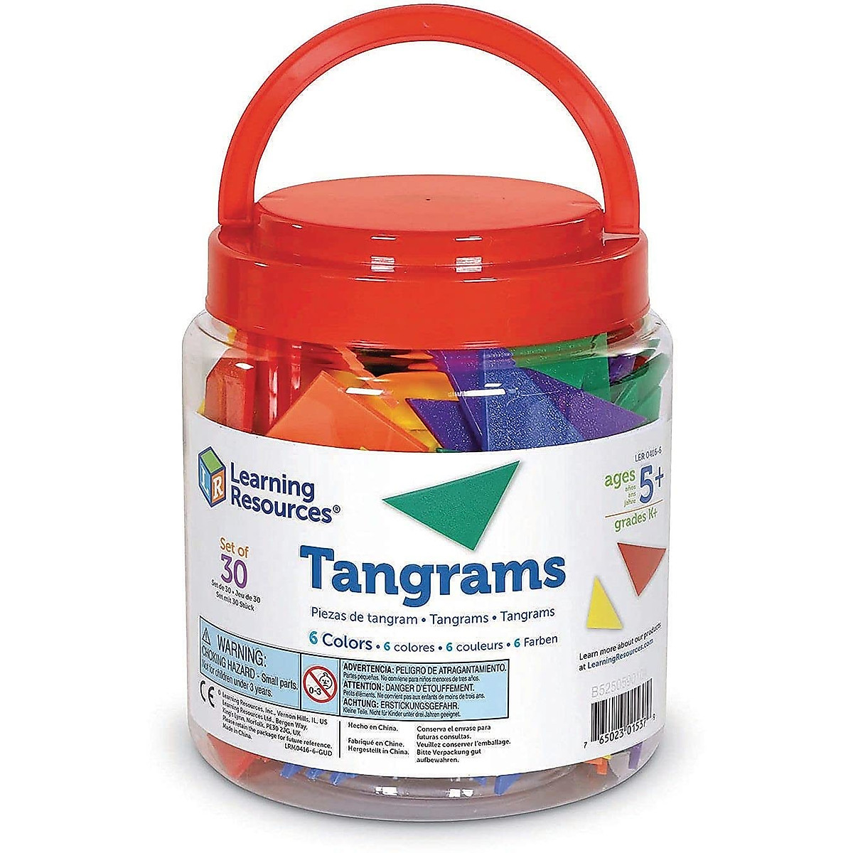 Learning Resources Classpack Tangrams, Set of 30 (210 pcs), 6 assorted Colors