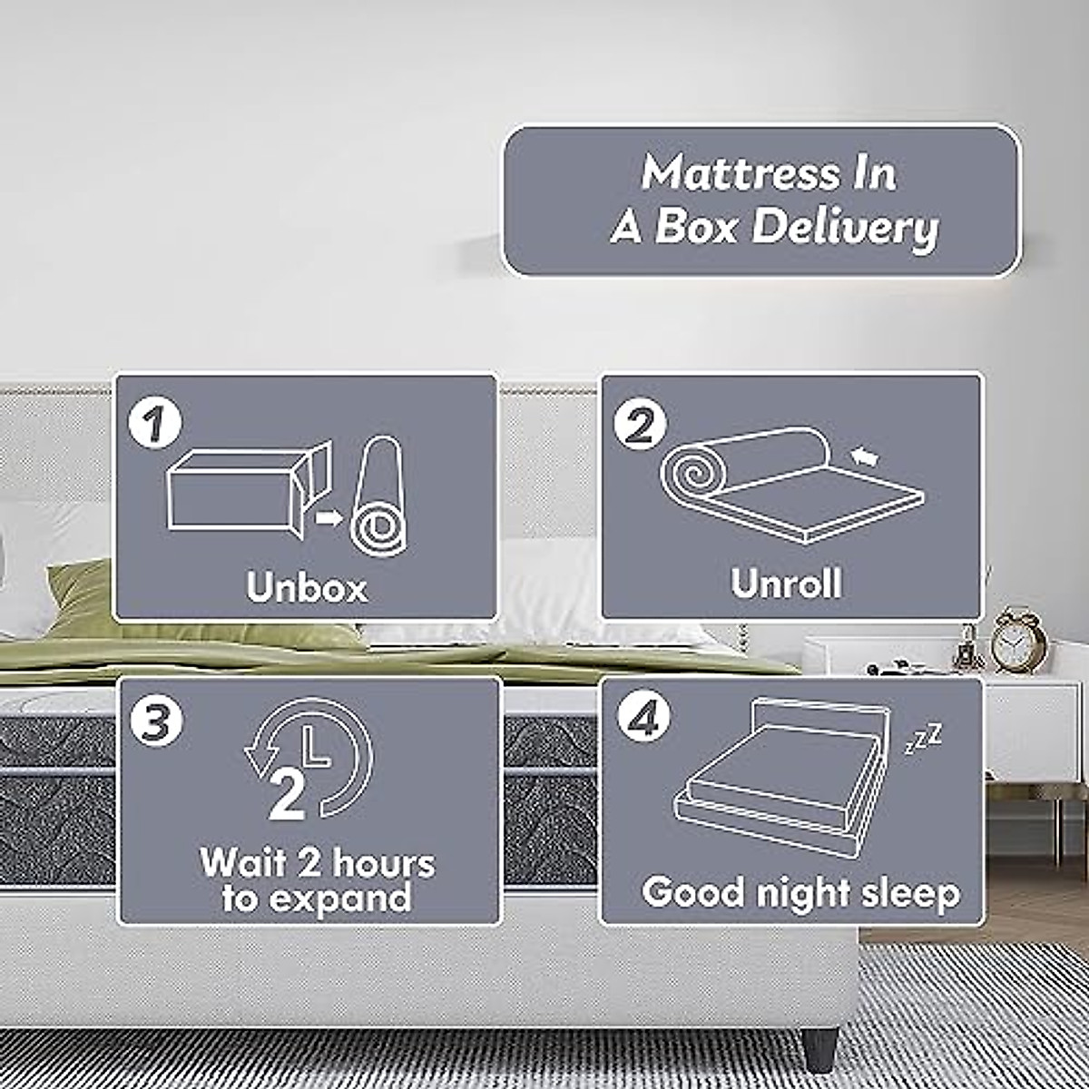 Hybrid 10 Inch Twin XL Mattress, Cooling Gel Memory Foam and Individual Pocket Spring Mattress for Pressure Relief, Made in USA, Mattress in a Box, CertiPUR-US Certified, Medium Firm(Twin XL)