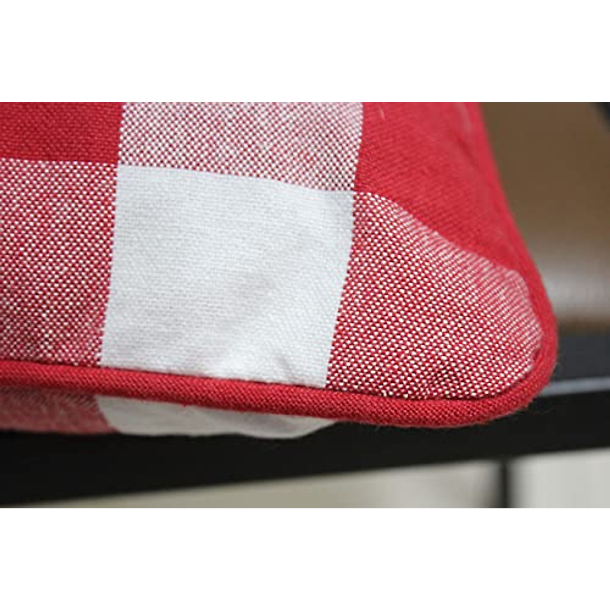 WHITEWRAP Outdoor/Indoor Chair Pads | 18”x18”|2-Pack | Black/White Checked | for Hardwood Floors, Cushions, Cotton with Soft Polyester Filling, Ties for Non-Slip Support, Comfortable