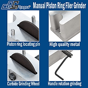 Manual Piston Ring Filer includes 120 Grit Carbide Grinding Wheel Replace 66785 66786