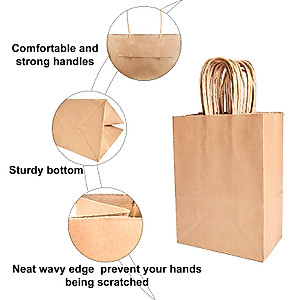 BAG BOX Gift Bags Paper Bags with Handles,Kraft Paper Shopping Bags For Small Business Small Gift Bags with Handles for Grocery Birthday Party Supplies