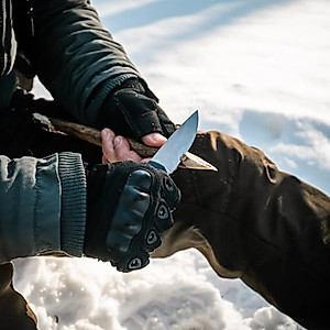 Holtzman's Gorilla Survival Folding Knife D2 Steel Blade G10 Tactical Handle Pocket Folding Knife EDC Giftset for Men (Silver and Black)