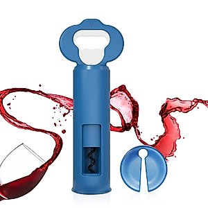 KITCHENDAO 3 in 1 Wine Bottle Opener Corkscrew with Foil Cutter, Built-in Beer Bottle Opener with Magnetic Cap Catcher, Multifunctional Corkscrews for Wine Bottles,Works Easily Like Electric Opener