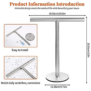 Bathroom Hand Towel Holder Stand，T-Shape Hand Towel Holder Stand SUS304 Stainless Steel for Bathroom，Kitchen or Vanity Countertop