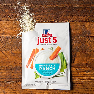 McCormick Just 5 Simple Ingredients Homestyle Ranch Dip, Dressing & Seasoning Mix, 1.25 oz (Pack of 12)