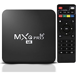 MXQ PRO 4K Android 11 Smart TV Box with TV Remote Control Android TV Box with 2.4G 5G Dual Band WiFi Quadcore Processor Home Media Player with 4K Resolution and Full HD Converter (16GB ROM 2GB RAM)