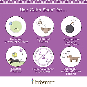 Herbsmith Calm Shen – Herbal Blend for Dogs & Cats – Natural Anxiety Remedy for Dogs & Cats – Feline and Canine Calming Supplement – 270 Tablets