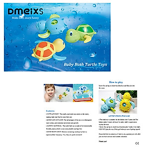 Dmeixs Cute Turtle Baby and Toddler Bath Wind Up Toys 3 Pack