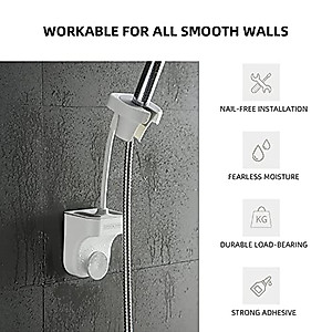 Cosermart Hair Dryer Holder Wall Mount, Self Adhesive Hair Tool Organizer Storage, Adjustable Blow Dryer Holder 360 Degree Rotation, Hands Free, Bathroom Hair Accessories Organizer(Comb Included)